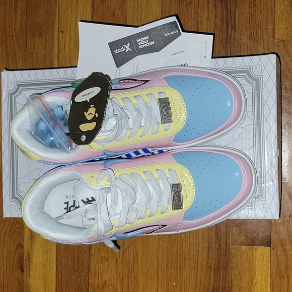 Bape | Shoes | Newds A Bathing Ape Shark Bapesta Low M Wgm Pink Us Mens ...